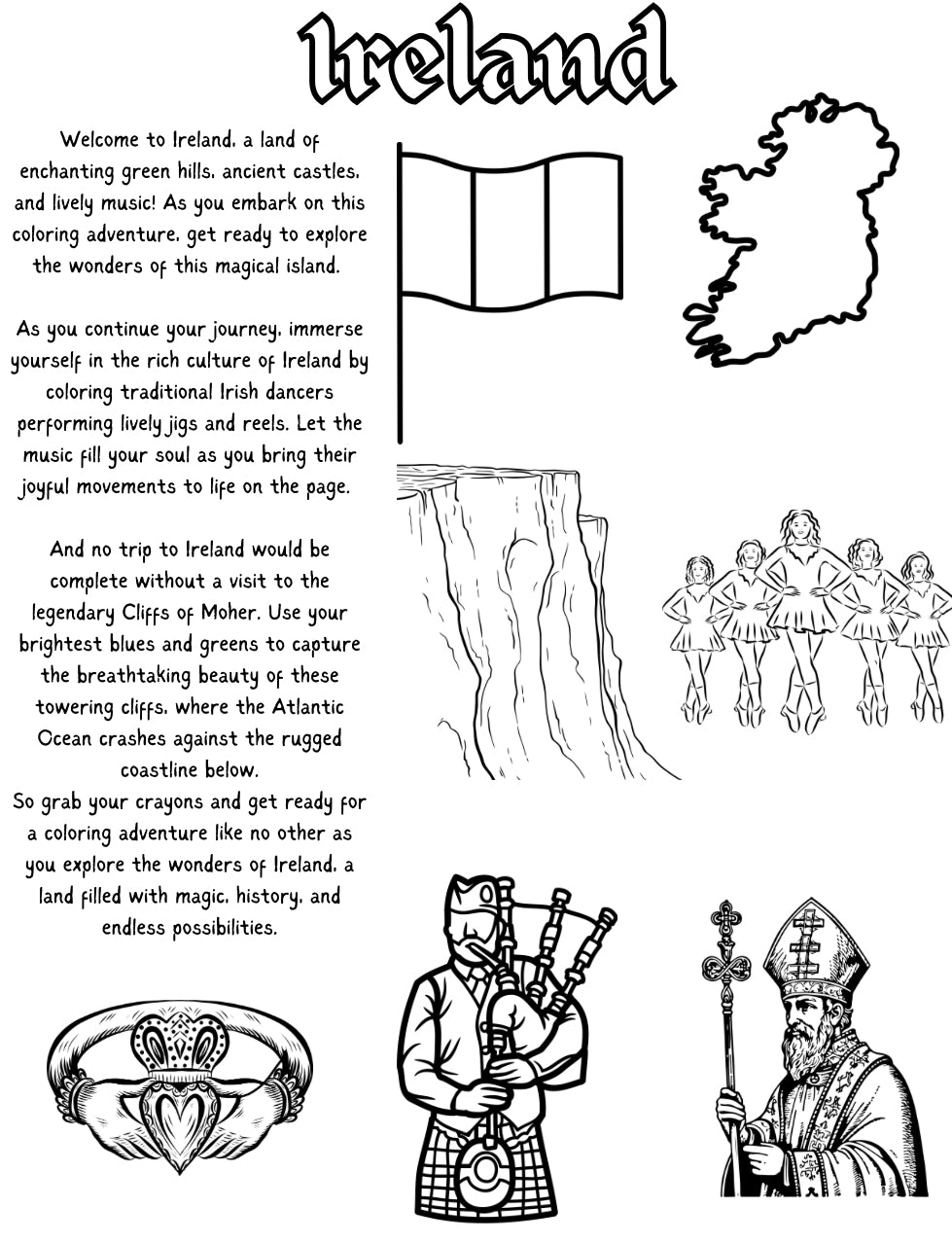 Ireland Coloring Pages – Lavender and Maple